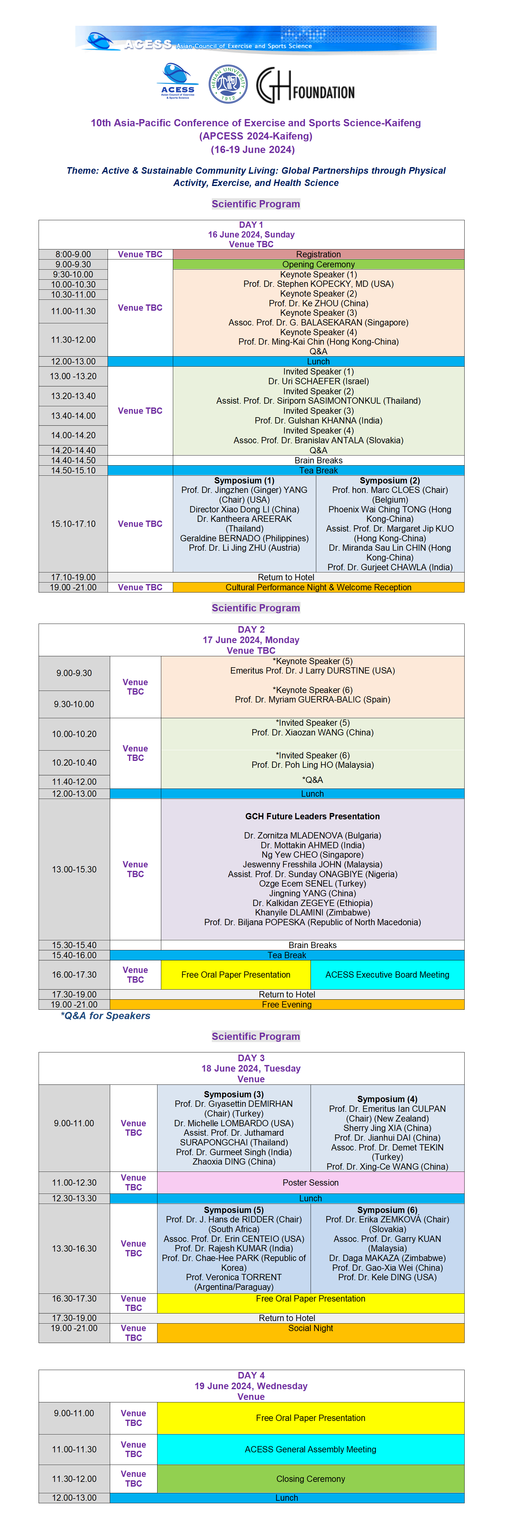 Scientific Program-河南大学APCESS